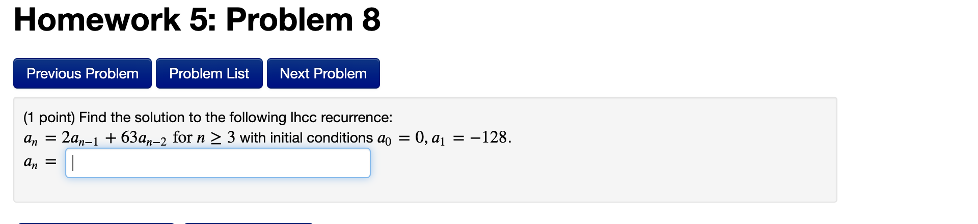 Solved Homework 5: Problem 8 Previous Problem Problem List | Chegg.com