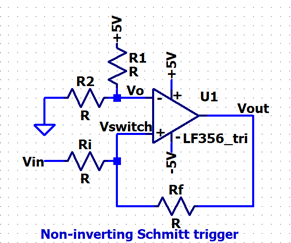 Solved Design a non-inverting Schmitt trigger that has VHL = | Chegg.com