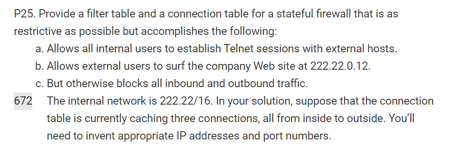 P25. Provide a filter table and a connection table | Chegg.com
