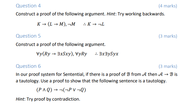 Solved Question 4 (4 marks) Construct a proof of the | Chegg.com