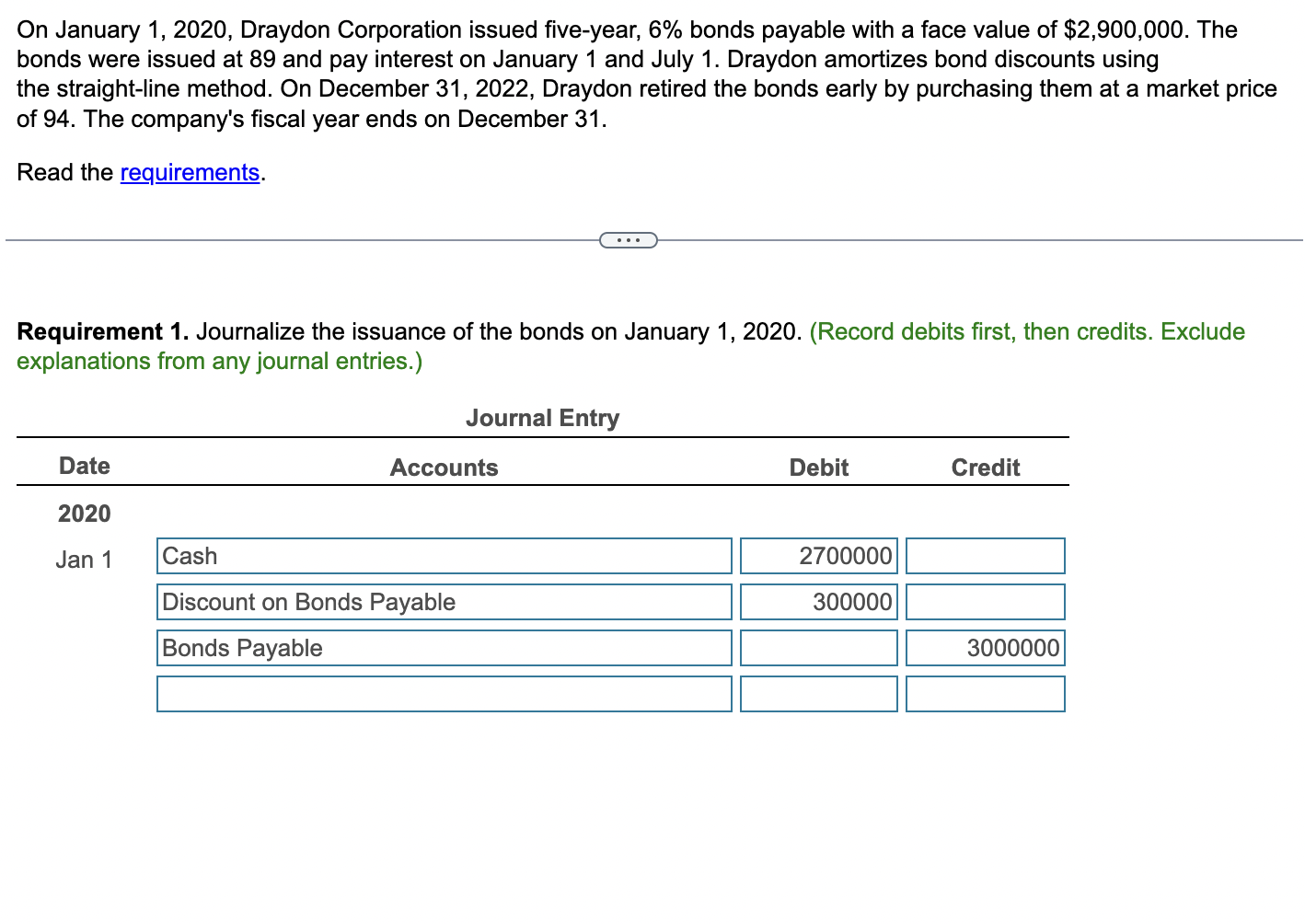 Solved On January 1,2020 , Draydon Corporation issued | Chegg.com