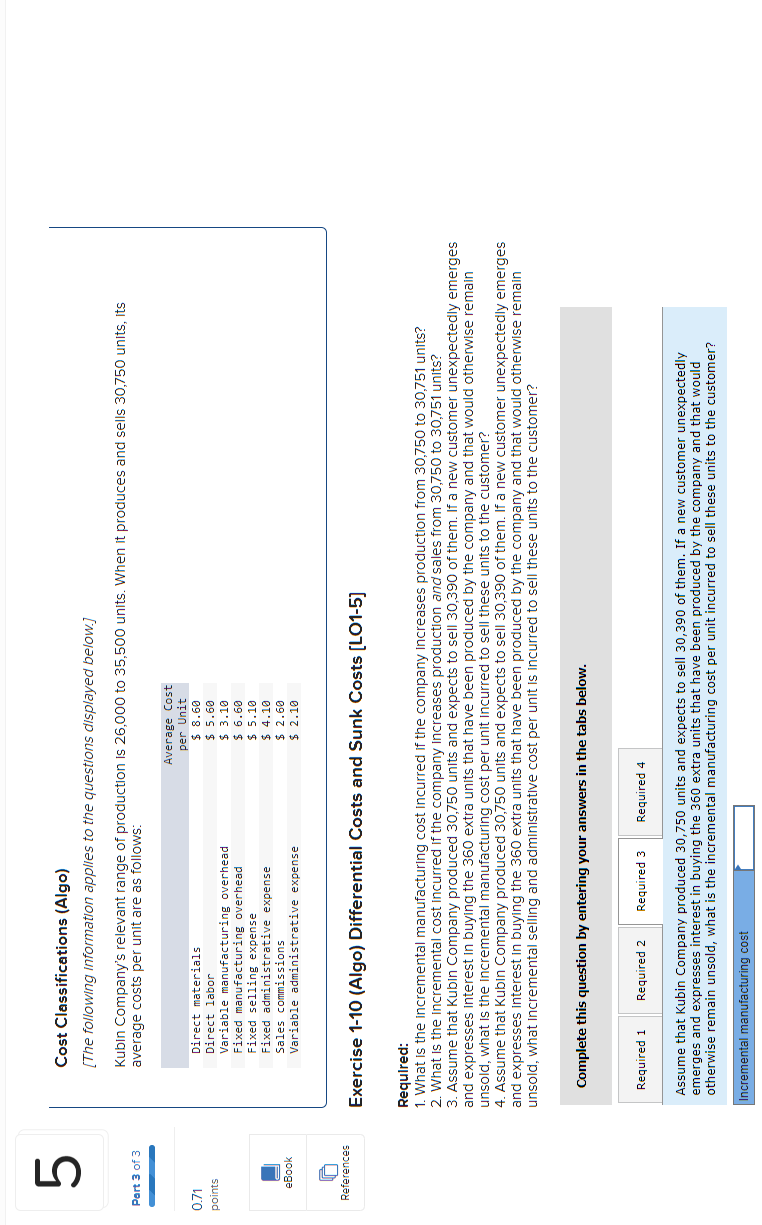 Solved Required Information Cost Classifications (Algo) [The | Chegg.com
