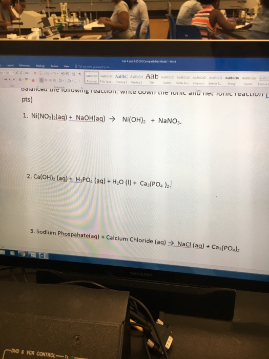 Solved pts) 1. Ni(NO3)2(aq) +NaOH(aq)Ni(OH)2 NaNO3. 2. | Chegg.com