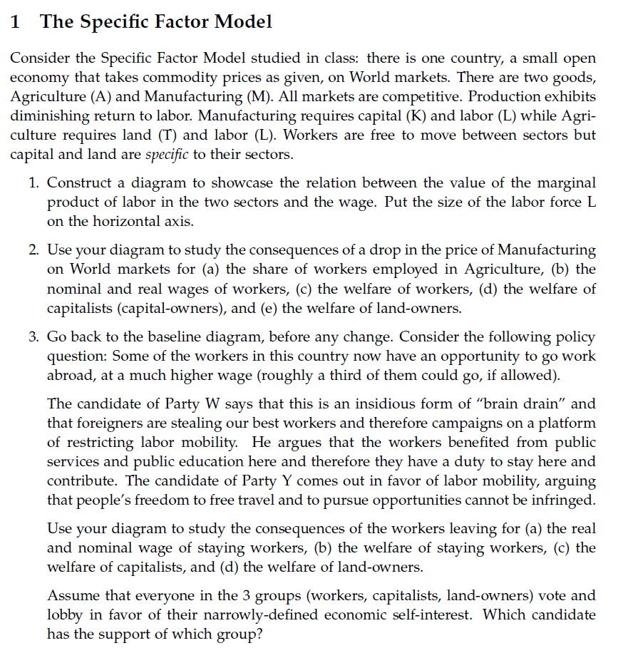 1 The Specific Factor Model Consider the Specific | Chegg.com