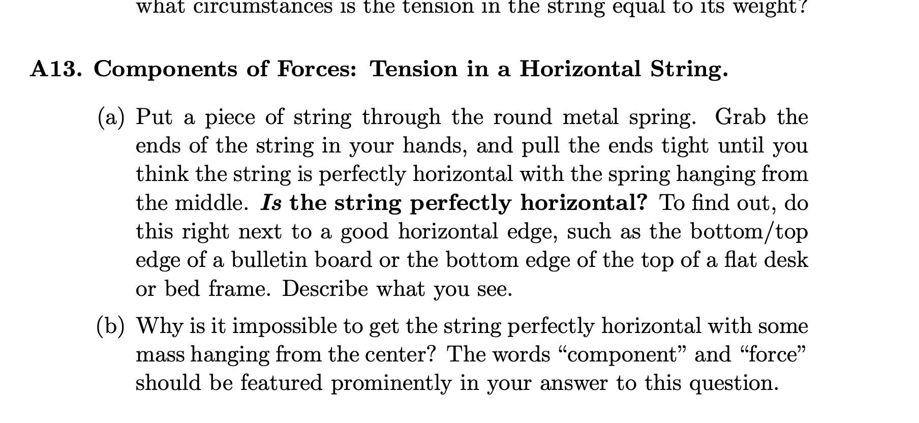 Solved what circumstances is the tension in the string equal | Chegg.com
