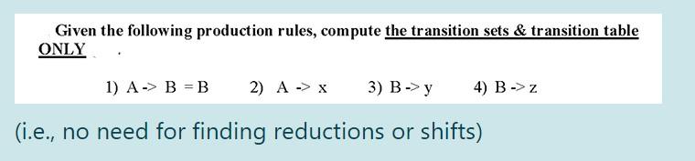 Solved Given the following production rules, compute the | Chegg.com