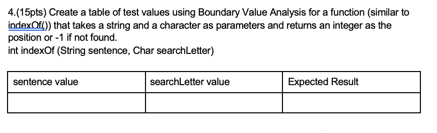 4.(15pts) Create a table of test values using | Chegg.com