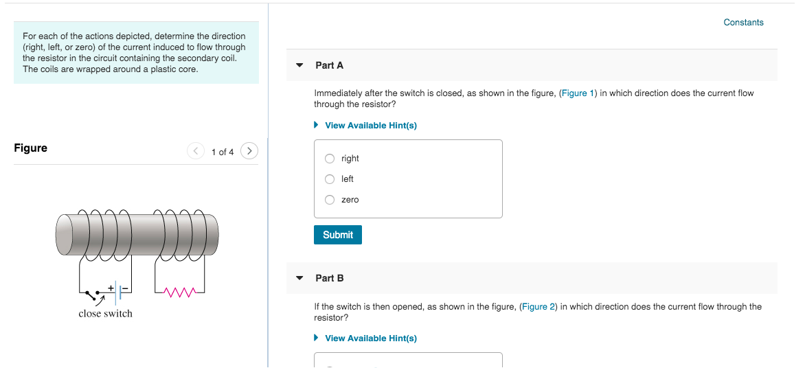 Constants For each of the actions depicted, determine | Chegg.com