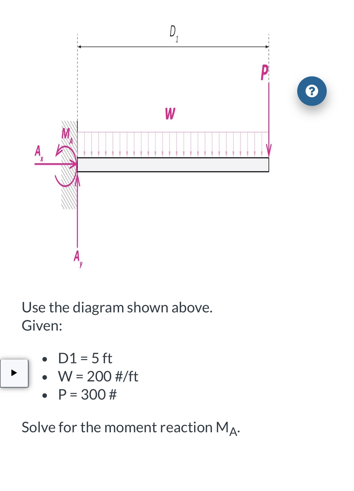 Solved Use the diagram shown above. Given: - D1=5ft - | Chegg.com