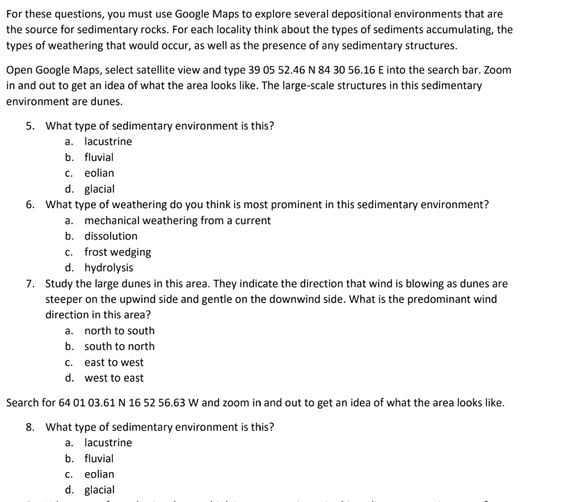For these questions, you must use Google Maps to | Chegg.com
