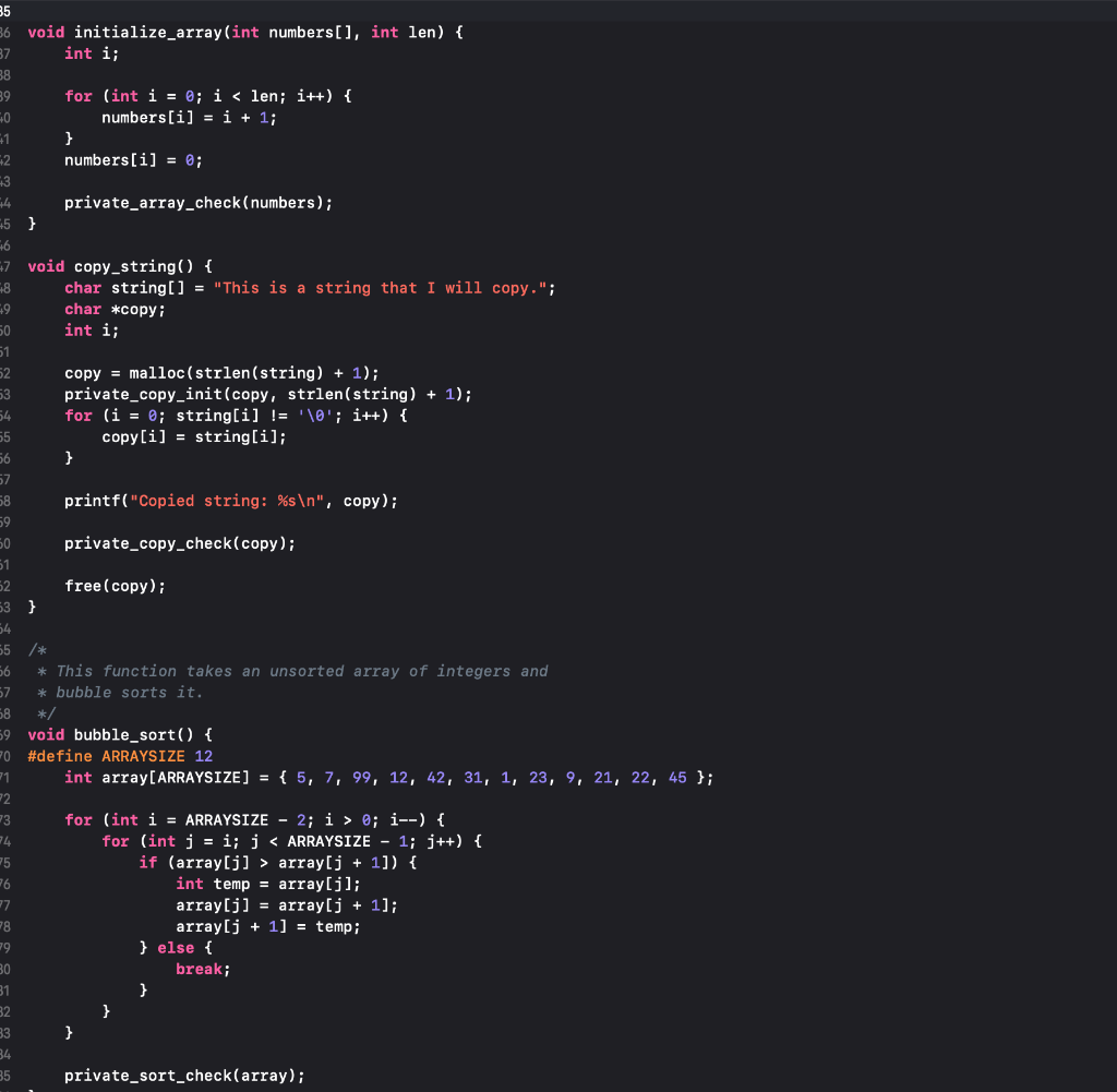 Solved 6 void initialize_array(int numbers[], int len) int | Chegg.com