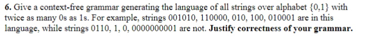 Solved 6. Give a context-free grammar generating the | Chegg.com