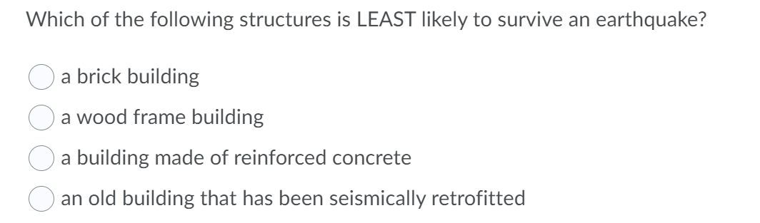 Solved If you are trapped inside during an earthquake, where | Chegg.com