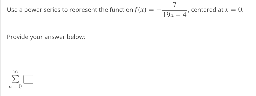Solved Use a power series to represent the function | Chegg.com