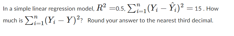 Solved In a simple linear regression model, | Chegg.com