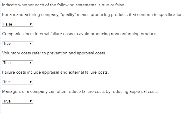 Solved Indicate whether each of the following statements is | Chegg.com