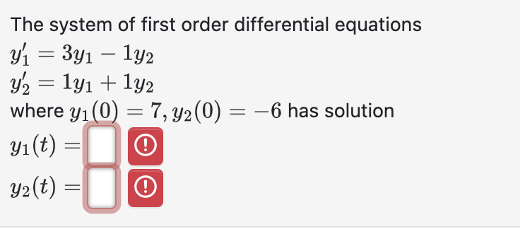 Solved The system of ﻿first order differential | Chegg.com
