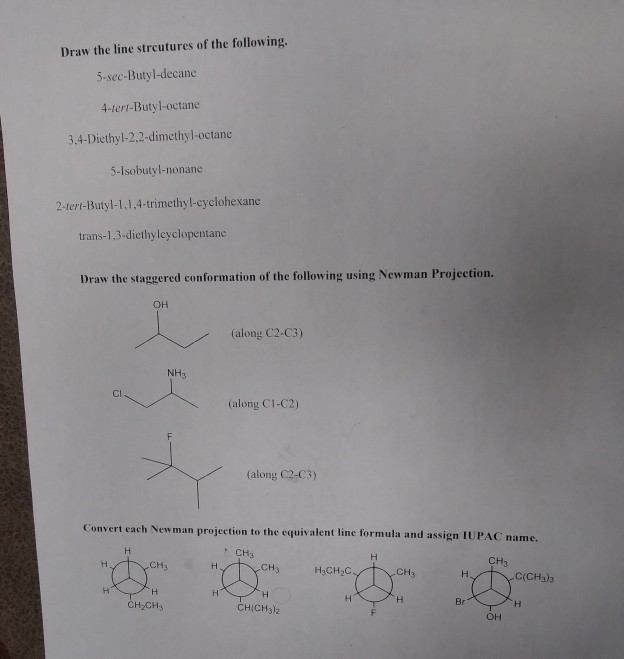 Solved Draw the line strcutures of the following. | Chegg.com