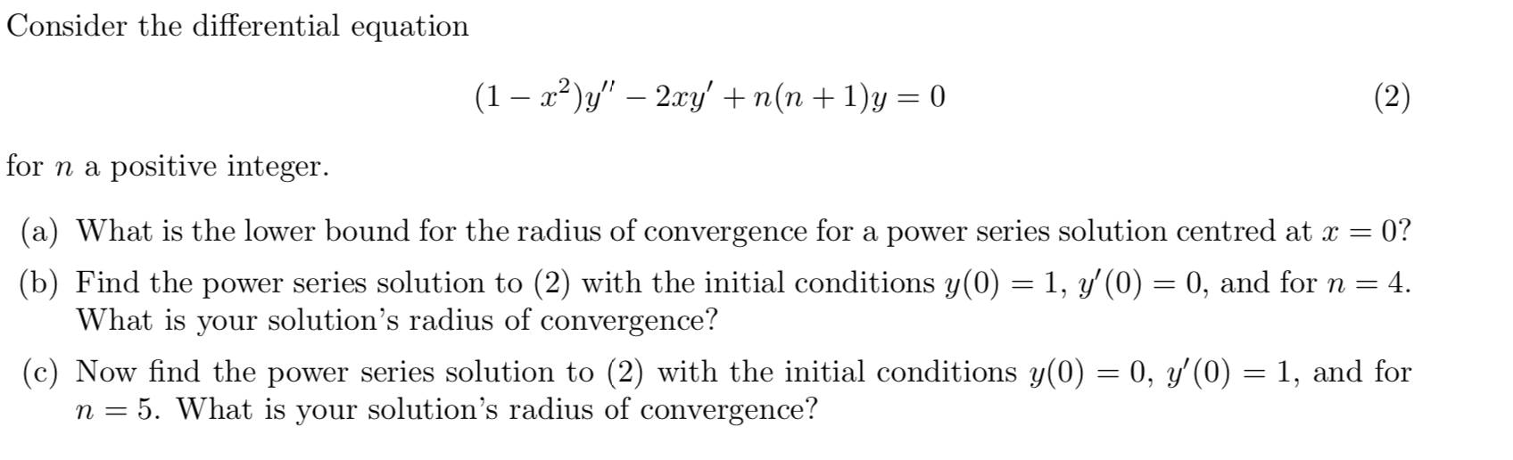 Solved Consider the differential equation (1 - xy' - 2xy' + | Chegg.com