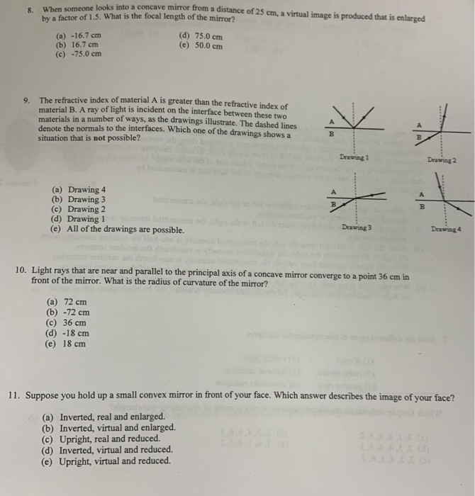 Solved looks into a concave mirror from a distance of 25 cm, | Chegg.com