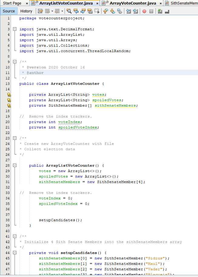 I only need help on ArrayListVoteCounterTest.java on | Chegg.com