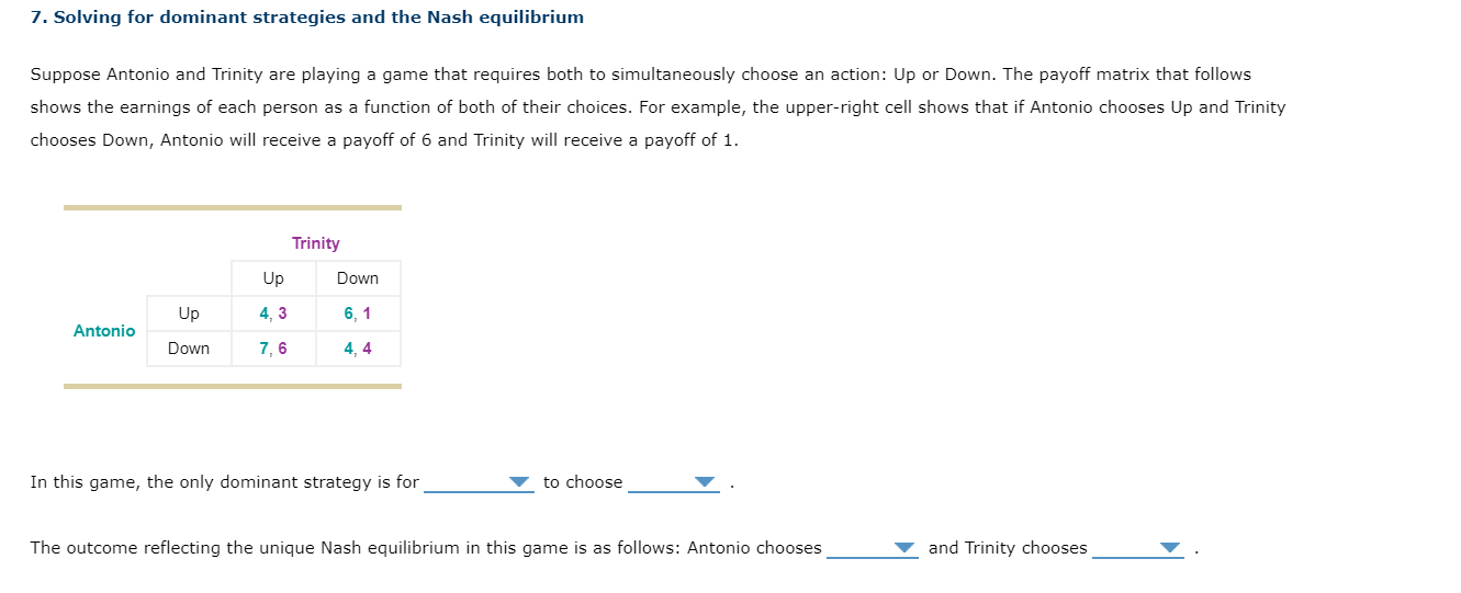 Solved 7 Solving For Dominant Strategies And The Nash 