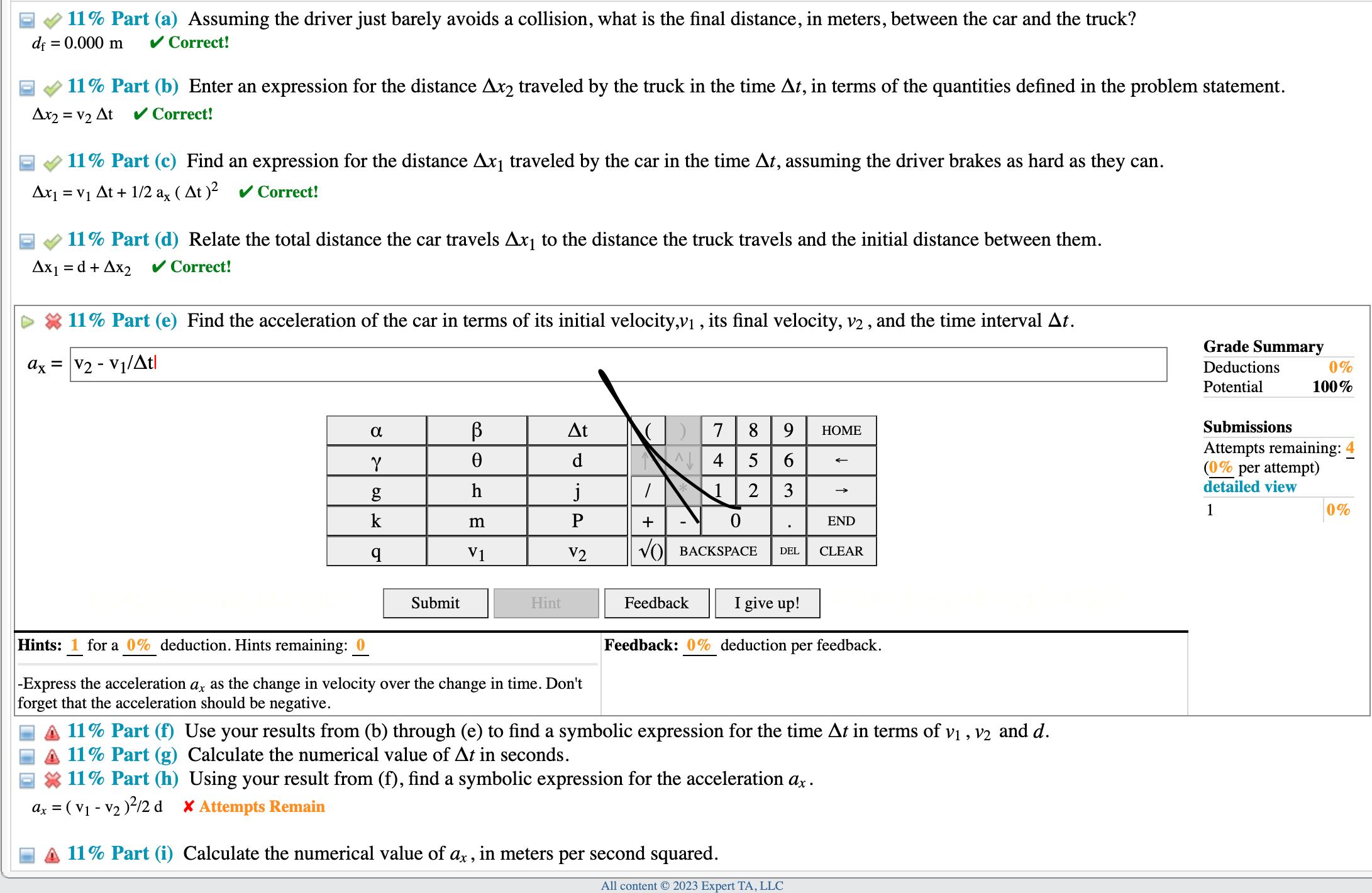 Solved (13\%) Problem 2: On a one lane road, a person | Chegg.com