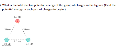 Solved What is the total electric potential energy of the | Chegg.com