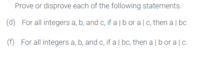 Solved Prove or disprove each of the following statements. | Chegg.com