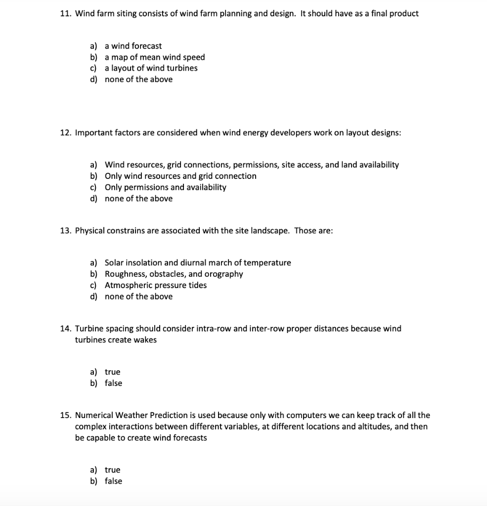 Solved 1. As an applied science, Wind Power Meteorology has | Chegg.com