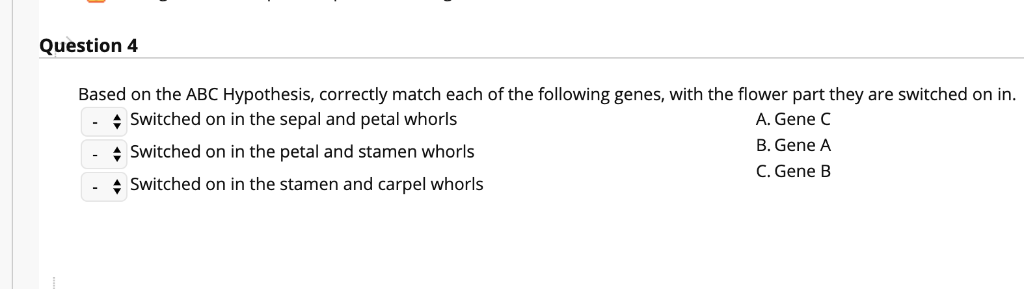 Solved Based on the ABC Hypothesis, correctly match each of | Chegg.com
