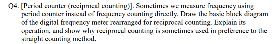 Solved Q4. [Period counter (reciprocal counting)]. Sometimes | Chegg.com