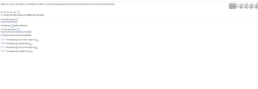 Solved Delene () the best stic, (o) The degrees of freedom, | Chegg.com