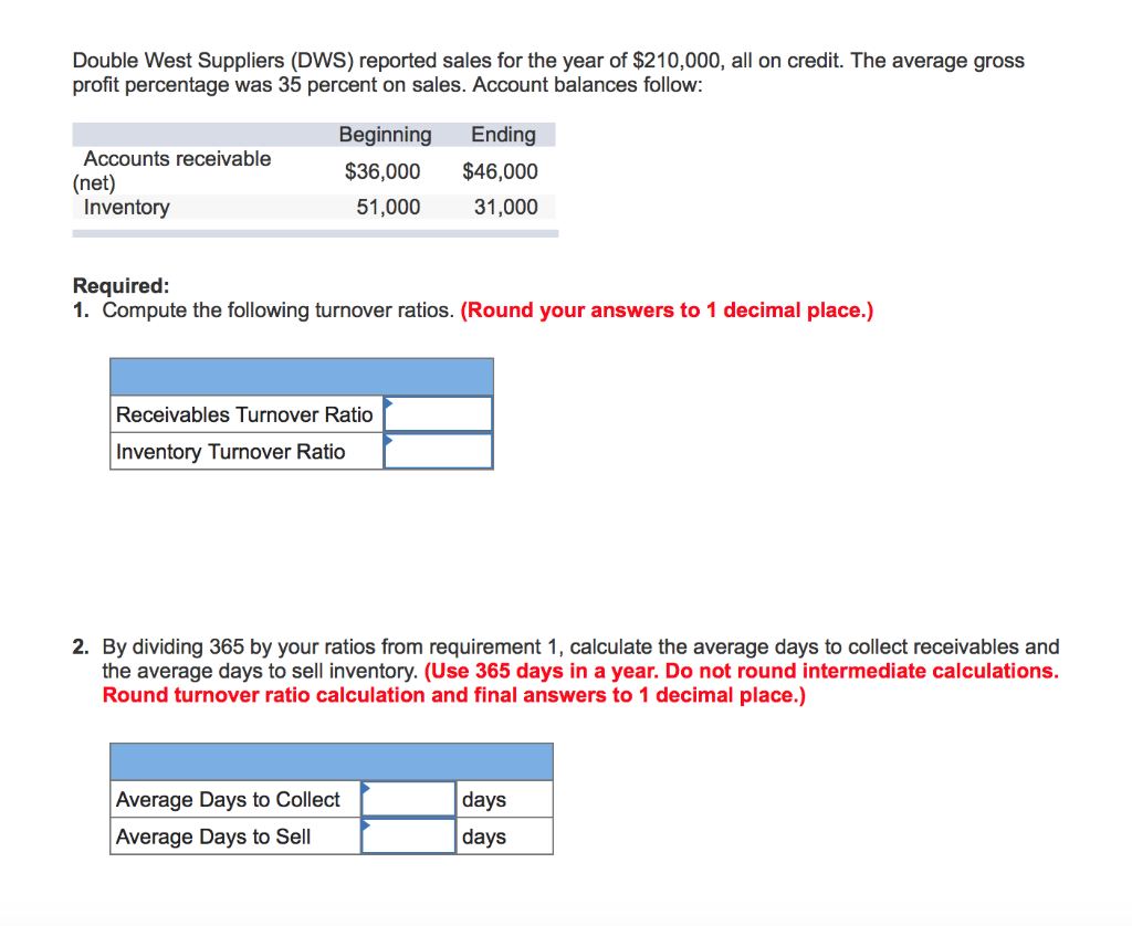 Solved Double West Suppliers (DWS) reported sales for the | Chegg.com