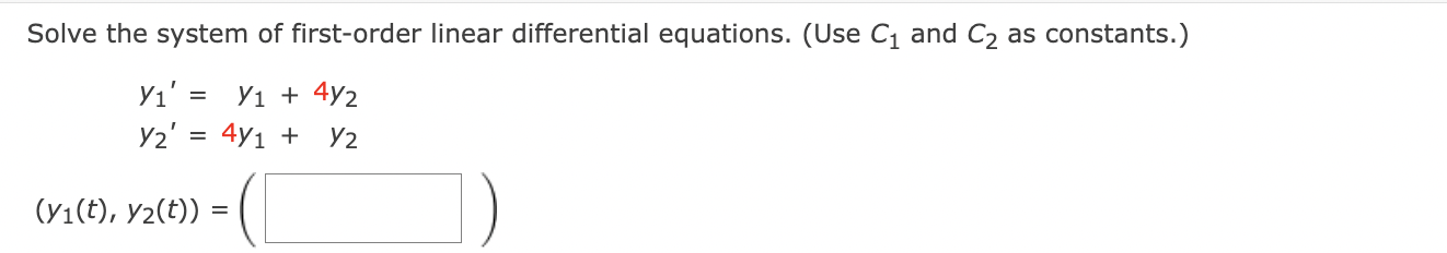 Solved Solve the system of first-order linear differential | Chegg.com