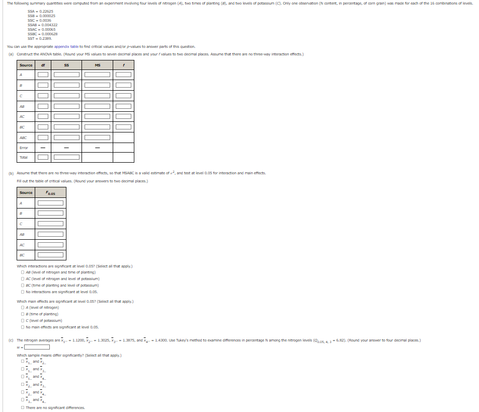 Solved SSA - 0.22625 SSB - 0.000025 SSC - 0.0036 SSAB - | Chegg.com