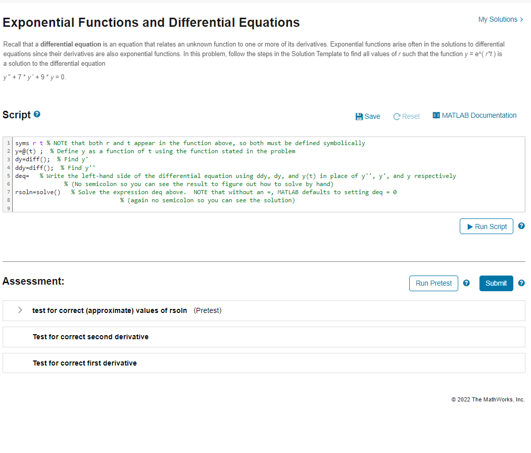 Solved Exponential Functions and Differential Equations My | Chegg.com
