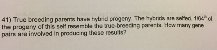 Solved True breeding parents have hybrid progeny. The | Chegg.com