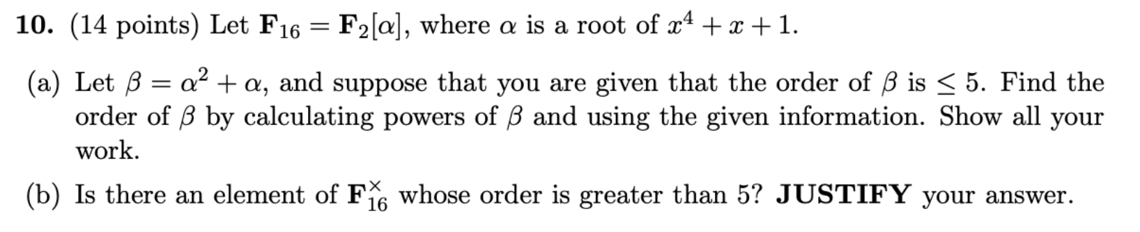 10. (14 points) Let \( | Chegg.com