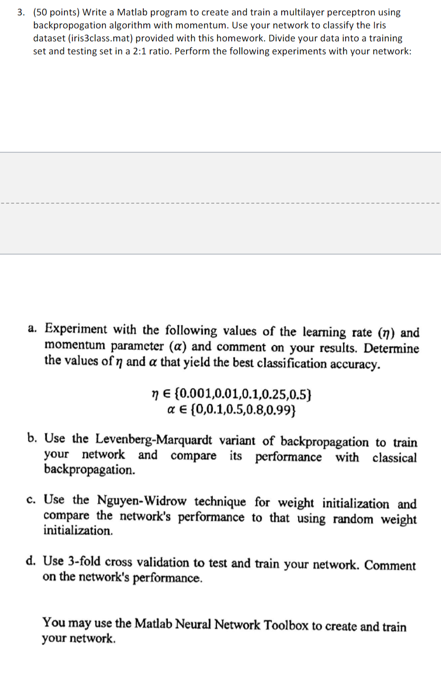 3. (50 points) Write a Matlab program to create and | Chegg.com