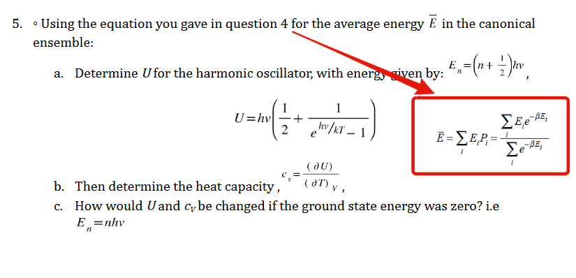 Solved Statistical Thermodynamics/PChem: The "equation you | Chegg.com
