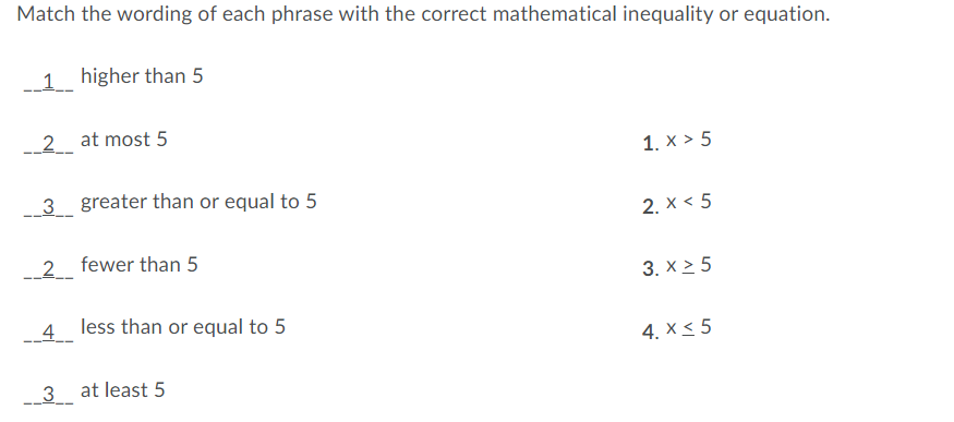 Solved Match the wording of each phrase with the correct | Chegg.com