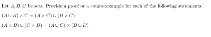 Solved proof or a counterexample for each of the following | Chegg.com