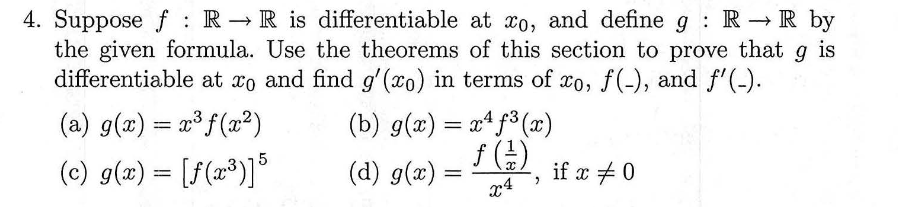 Solved 4. Suppose f R→ R is differentiable at xo, and define | Chegg.com