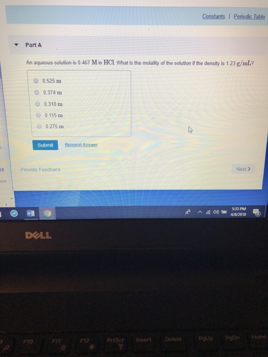 Solved Constants I Periodic Table ? Part A An aqueous | Chegg.com