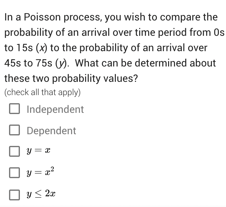 In a Poisson process, you wish to compare the | Chegg.com