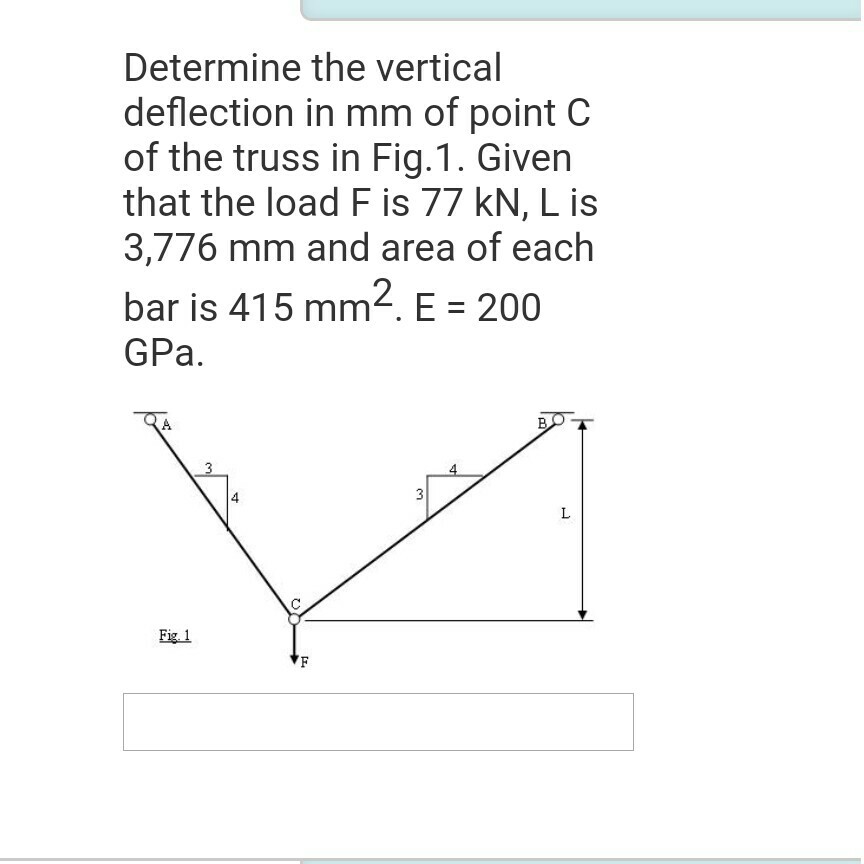 Solved Determine the vertical deflection in mm of point C of | Chegg.com