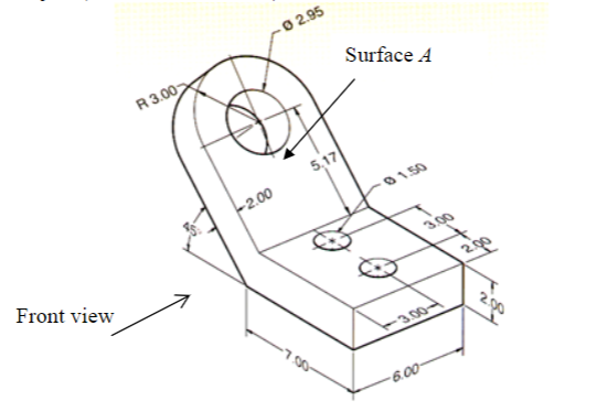 Solved Model the object shown below. Extract 2D shop | Chegg.com