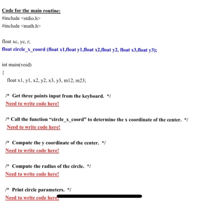 Solved Code for the main routine: #include include float | Chegg.com