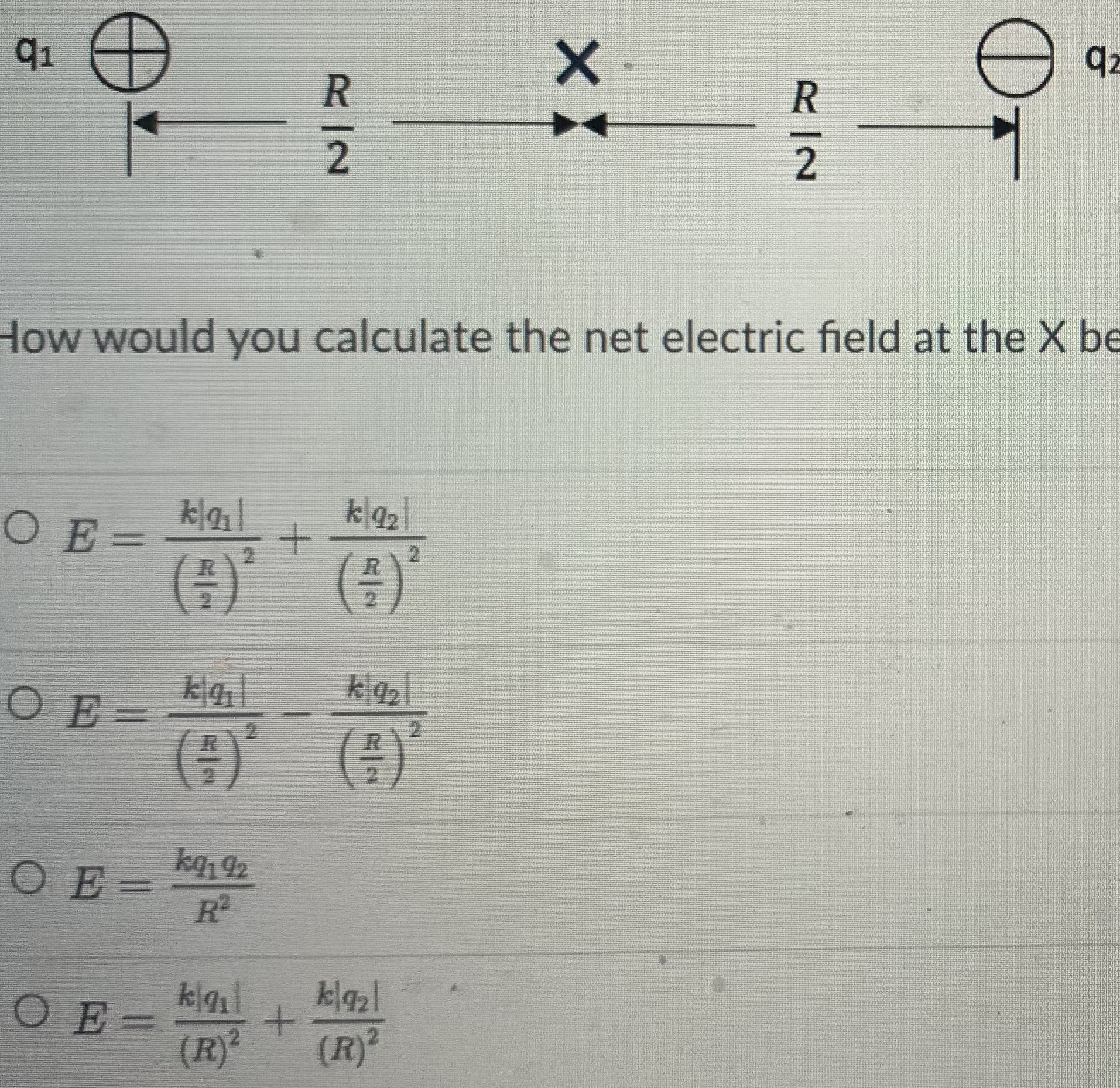 Solved How would you calculate the net electric field at the | Chegg.com